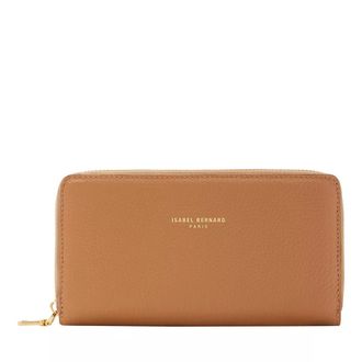 Isabel Bernard Portemonnaie - Honor&eacute; L&eacute;a Camel Calfskin Leather Zipper Wallet - Gr. unisize - in Cognacbraun - f&uuml;r Damen