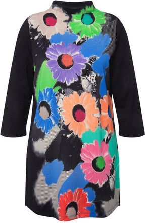 Ulla Popken Sweatshirt Longshirt A-Linie Stehkragen 3/4-Arm