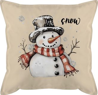 Shirtracer Kissen 50x50 - Weihnachtskissen Christmas Geschenke - Geschenk Weihnachten Schneemann Motiv Schneemann Geschenk Winter Geschenkidee Weihnachten I Wint