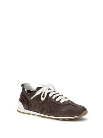 Brunello Cucinelli Womens Leather Sneakers Burgundy Trainers