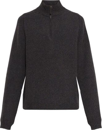 Sease Kaschmir-Pullover mit halbem Rei&szlig;verschluss - - Knitwear - Herren - Braun - XL