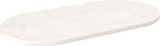 vidaXL Vidaxl - Dessus de table en bois de pin massif blanc 100x50x2,5 cm - Plateau ovale pour tables basses et dappoint - Pr&ecirc;t &agrave; lemploi