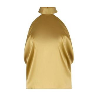 Nina Ricci Femme, Tops, Jaune, Taille: 38 FR Haut dos nu &agrave; col am&eacute;ricain sans manches