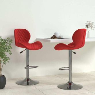 vidaXL Vidaxl - Tabourets de bar lot de 2 rouge bordeaux velours
