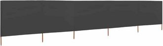 vidaXL 5-teiliges Windschutzgewebe 600 x 80 cm Anthrazit Vidaxl