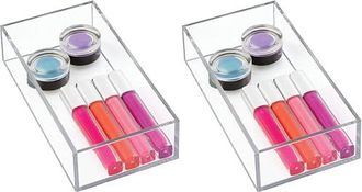 InterDesign iDesign bo&icirc;te de rangement pour tiroir de salle de bain ou cuisine, petit organisateur tiroir en plastique sans BPA, rangement maquillage empilable po