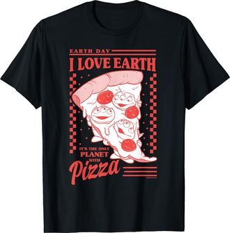 Disney Pixar Disney and Pixars Toy Story Aliens I Love Earth Day Pizza T-Shirt