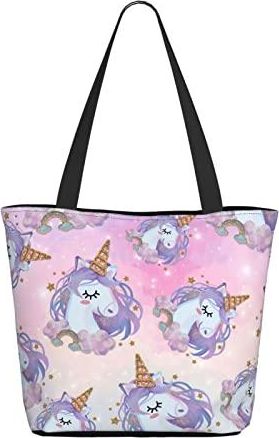 AOOEDM Sac &agrave; provisions pour femme licornes de dessin anim&eacute; 33 x 27,9 x 17,8 cm. Le cadeau parfait pour la Saint-Valentin. Cest de la Saint-Valentin pour mam