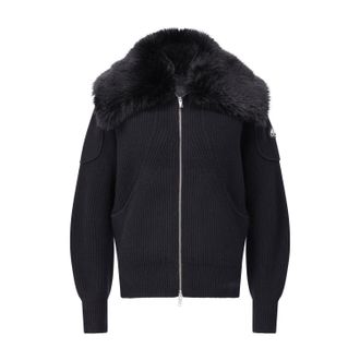 Moose Knuckles Strickjacke mit Fellbesatz