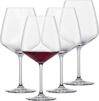 Schott Zwiesel Burgunder Rotweinglas Tulip (4er-Set), bauchige Burgundergläser für Rotwein, spülmaschinenfeste Tritan-Kristallgläser, Made in Germany (Art.-Nr. 12360