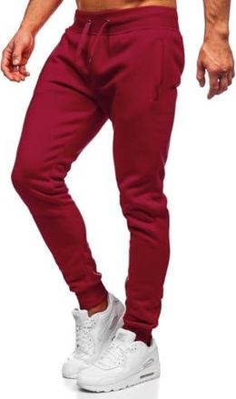 BOLF Homme Pantalons de Sport de Survetement dentrainement de Football de Fitness de Athletique Joggeur de Course Slim Fit Street Style XW01 Bordeaux XL [6