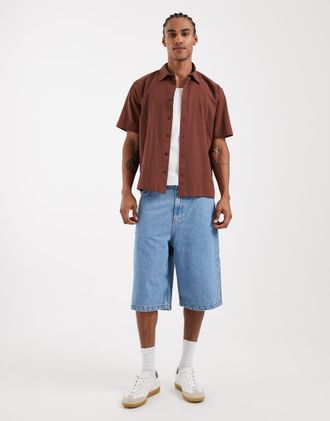 Cotton On Cotton On - Superweite Jorts in Stealers Blue-Blau