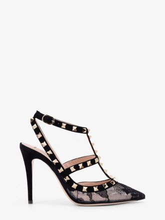Valentino Garavani Rockstud suede and lace pumps - VALENTINO GARAVANI - gender_Woman