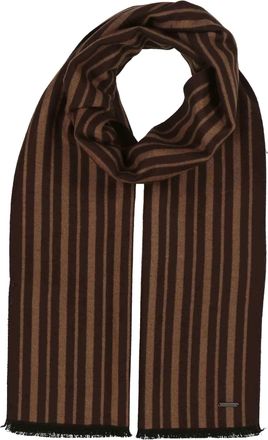 Bugatti Schal mit Streifen-Design | 30 x 180 cm | geometrisches Muster | aus reiner Viskose Chocolate
