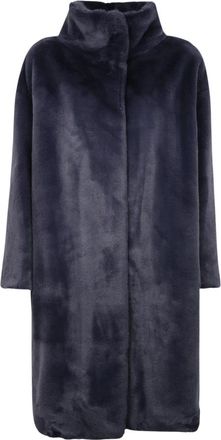 Herno Mantel aus weichem Kunstpelz - - Jackets - Damen - Blau - XL