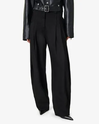 Iro Pleated High-Waist Jeans - Black