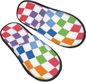 Generic Pantoufle Checkered Ondul&eacute; 2 Impression Chaussons Chauds Confort Chaussures Pour Ext&eacute;rieur Homme Unisex M