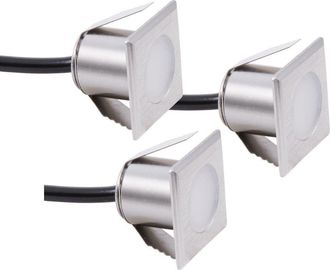 Heitronic Würzburg 3 2900 LED Einbaustrahler Kelvin eckig 3-Teilig Set, Warmweiß