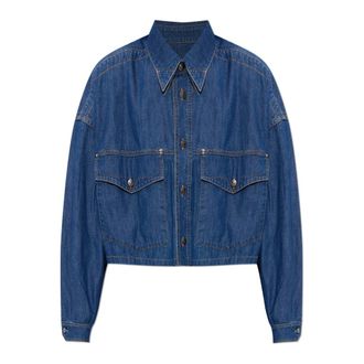 Versace Loose-fit Denim Jacket - - Jackets - Damen - Blau - M