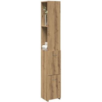 vidaXL Vidaxl - Armoire murale de salle de bain ch&ecirc;ne artisanal 25x25x170 cm - Fixation murale incluse - Capacit&eacute; de charge 60 kg - Bois ding&eacute;nierie durable