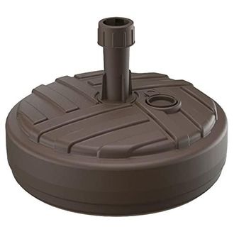 Prosperplast Runde Polyethylen -Regenschirm -Basis mit gestreiftem Design 39 x 39 x 13 cm in Schokoladenfarbe