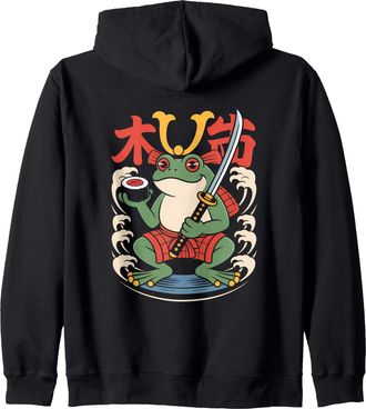 Shinkai Samurai Frosch isst Sushi Japanisch Kapuzenjacke