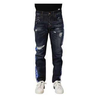 Dolce & Gabbana Dunkelblaue Tattered Skinny Denim Jeans - - Jeans - Herren - Blau - XS