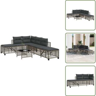 vidaXL 3-tlg. Garten-Ecksofa-Set mit Kissen Grau Poly Rattan - Gartenm&ouml;bel - Esszimmergarnituren - Outdoor-Lounge - Rattanm&ouml;bel - Balkonm&ouml;bel