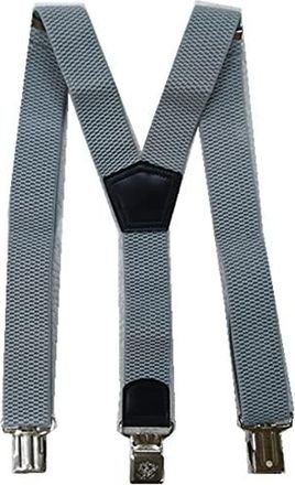 Miobo Bretelles en X ou en Y de 4 cm de large avec 3 ou 4 pinces Convient pour homme et femme Coloris au choix - Gris - Taille Unique