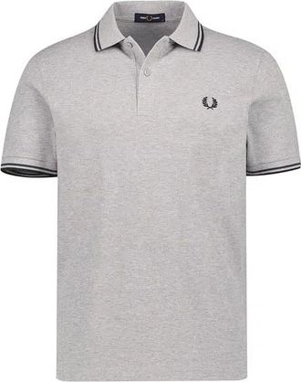 Fred Perry Herren Polo-Shirt grau Baumwoll-Piqu&eacute;
