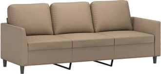 vidaXL 3-Sitzer-Sofa Cappuccino-Braun 180 cm Kunstleder - Vidaxl