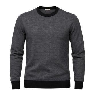 Stenstr&ouml;ms Struktur Strickpullover mit Kontrastbesatz - - Knitwear - Herren - Schwarzk - 3XL