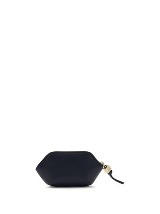 Ganni Womens Bou Coin Purse Black-Iris Wallet Black/iris
