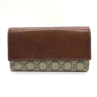 Gucci Portefeuille en cuir Pre-owned - Femme - Pre-owned - Brun - Taille: ONE Size