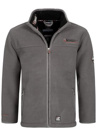 Geographical Norway UREKA Herren Fleece Jacke Fleecejacke warm Teddyfell Futter Gr. S-XXXL (XXL, Grau)