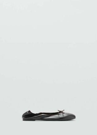 Mango Ballerines naud &eacute;lastique chocolat - Femme - 35 - MANGO