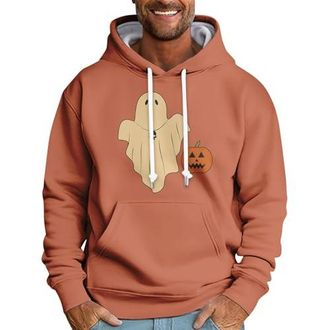 Generic Sweat &agrave; capuche dHalloween citrouille pour homme, costume dHalloween pour homme, pull confortable, grande poche avant, combinaison pour les f&ecirc;tes, les