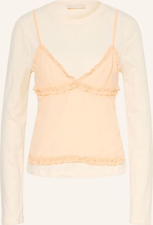 Ulla Johnson Ulla Johnson Longsleeve Freda Im Materialmix weiss