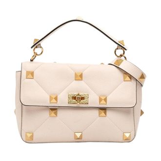 Valentino Pre-owned Studded Leather Top Handle Bag - - Pre-owned - Damen - Wei&szlig; - ONE SIZE