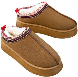 Generic Chaussons Foussants &Agrave; Plateforme Doublure en Fourrure Douce Chauds dhiver Chauds Confortables Antid&eacute;rapants Int&eacute;rieur/Ext&eacute;rieur Bottines Courtes,Brown