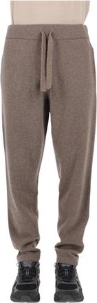 Roberto Collina Pantalon Jogger en M&eacute;rinos - Homme - Pantalons - Brun - Taille: S