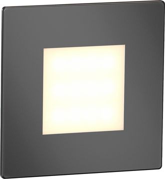 LEDs Com LED Treppenlicht/Wandeinbauleuchte FEX für innen und außen, eckig, anthrazit, 85 x 85mm, warmweiß