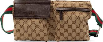 Gucci 2000-2015 GG Canvas Web Double Pocket belt bag - Braun