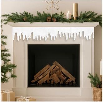 Com-Four Guirlande de gla&ccedil;ons de 5 m&egrave;tres comme d&eacute;coration de No&euml;l - Images de fen&ecirc;tre de No&euml;l - d&eacute;coration dhiver (Guirlande de gla&ccedil;ons 500x10cm)