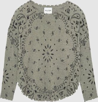Kujten Pull Mela Bandana Cachemire Kaki Chin&eacute;