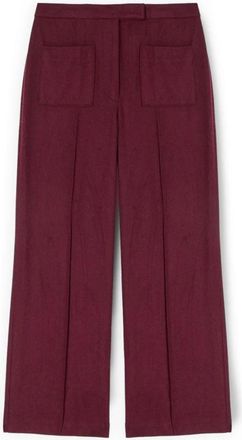 Motivi Femme, Pantalons, Rouge, Taille: 40 FR Pantalon &Eacute;court&eacute; en Tissu M&eacute;lang&eacute; de Laine