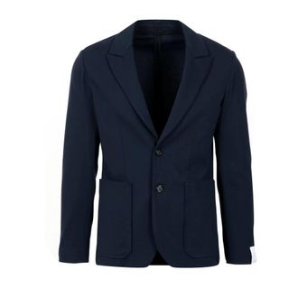 Paolo Pecora Blaue Jerseyjacke mit Einreihigem Verschluss - - Jackets - Herren - Blau - M