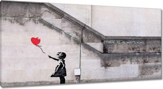 Generic Gem&auml;lde auf Leinwand gedruckt Wandkunst Dekor 115x55cm Banksy M&auml;dchen mit einem Ballon Nr. H3025M_PC1AE