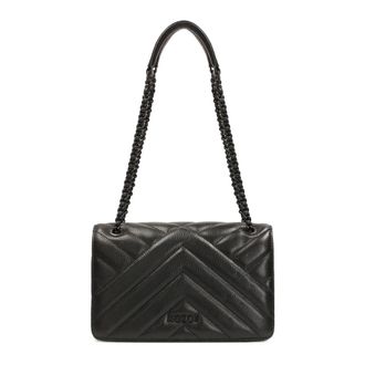 Kazar Verl&auml;ngerte Schultertasche mit auff&auml;lligen N&auml;hten - - Bags - Damen - Schwarzk - ONE SIZE