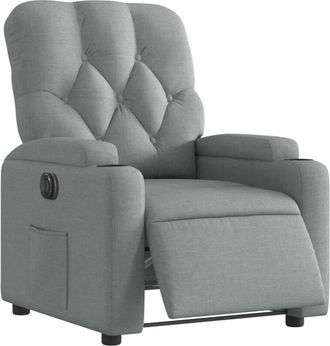 vidaXL Fauteuil inclinable &eacute;lectrique Gris clair Tissu Vidaxl